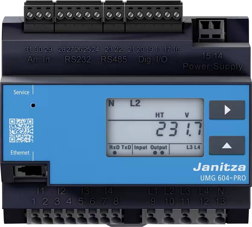 Janitza UMG 604-PRO 24 V digitalni ugradni merni instrument LCD