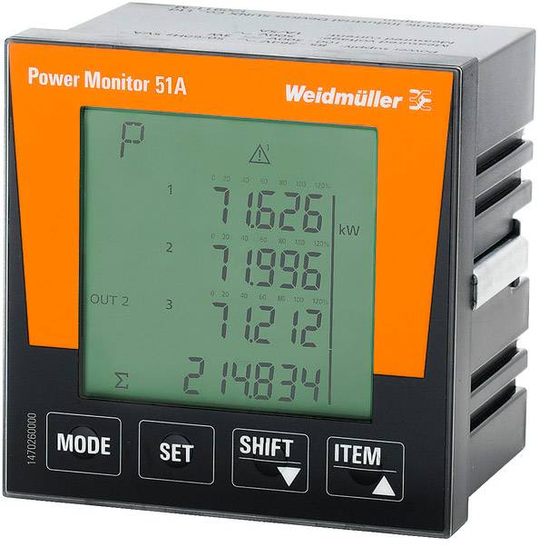 Weidmüller POWER MONITOR 51A digitalni ugradni merni instrument napon AC, struja 500 V