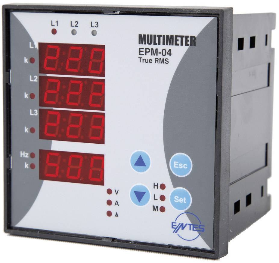 ENTES EPM-04C-96 digitalni ugradni merni instrument napon AC, struja AC, frekvencija, napon, struja LCD