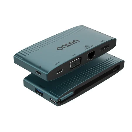 Dock stanica 6u1 sa hdmi 4k 30hz + vga 2k 60hz +ethernet rj45 100mbps + usb 3.0 + 2x usb type-c (otn-9503s) onten ( AD503 )