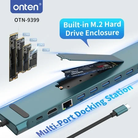 Dock stanica multifunkcionalna usb type-c 17u1 sa prikljuckom m.2 ssd (otn-9399) onten ( AD505 )