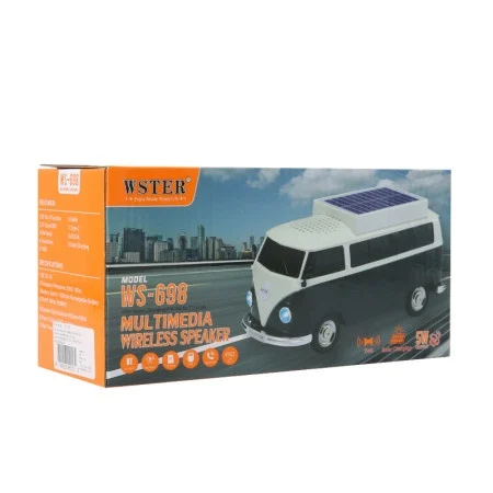 Zvucnik bluetooth ws-698 sa solarnim punjenjem auto crno beli ( ZV1196 )