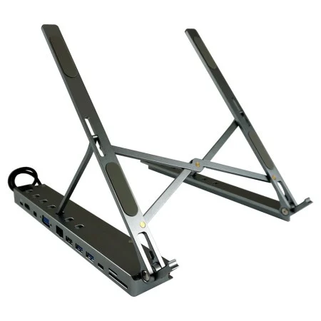 Lc power lc-hub-c-multi-stand notebook holder with usb-c muli hub, hdmi, mini-dp,vga,lan,3xusb3.0,2xusb-c carde reader,audio usb ( 23519 )