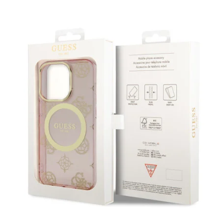 Guess futrola za iPhone 14 pro IML glitter peony gold pink MagSafe ( GUHMP14LHMPGSP )