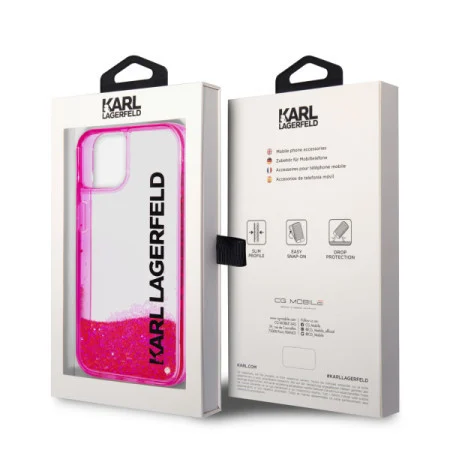 Karl Lagerfeld futrola za iPhone 14 LIQ. glitter elong pink ( KLHCP14SLCKVF )