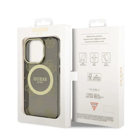 Guess futrola za iPhone 14 pro IML glitter peony gold black MagSafe ( GUHMP14LHMPGSK )