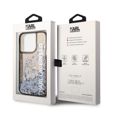 Karl Lagerfeld futrola za iPhone 14 pro max LIQ. glitter elong black ( KLHCP14XLCKVK )