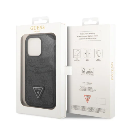 Guess futrola za iPhone 14 pro 4G double card triangle black ( GUHCP14LP4TPK )