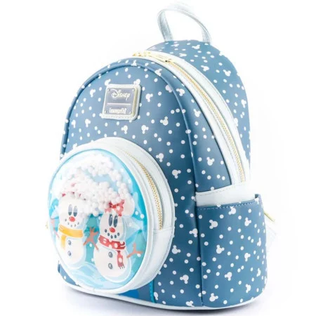 Loungefly disney snowman minnie mickey snow globe mini backpack ( 050570 )