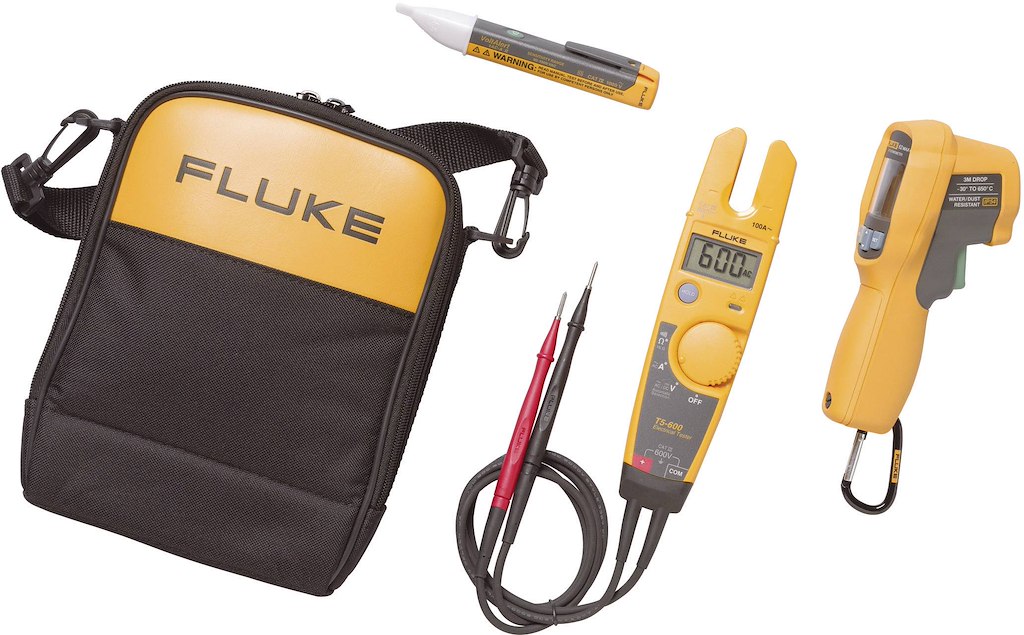 Fluke T5-600/62MAX+/1AC KIT komplet: električni tester, IR termometar i tester napona CAT III 600 V, otvor čeljusti 10 mm