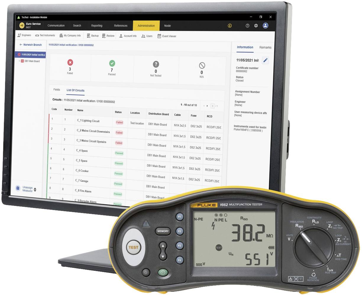 Fluke 1662 CH KIT komplet testera električnih instalacija CAT III 500 V, CAT IV 300 V