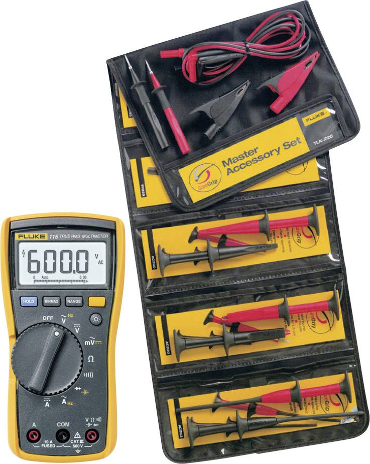 Fluke 115/TLK-225-1 komplet: ručni multimetar i merni kablovi CAT III 600 V