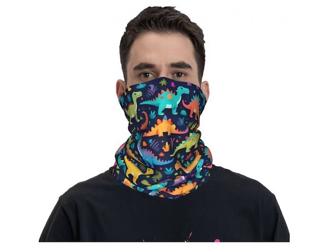 Bandana Marama Dino Cartoon Dinosaur Šal Potkapa Maska