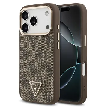 IPHONE 18 PRO MAX GUESS 4G STRASS TRIANGLE LOGO GOLD FRAME MAGSAFE CASE