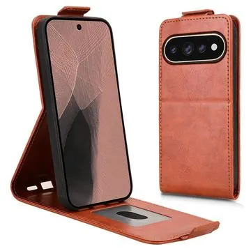 GOOGLE PIXEL 11/11 PRO VERTICAL FLIP CASE WITH STAND - BROWN