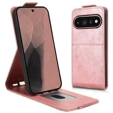 GOOGLE PIXEL 11/11 PRO VERTICAL FLIP CASE WITH STAND - ROSE GOLD