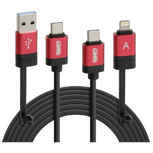 LAMPA kabl za punjenje 6 u 1, USB 3.0 / Micro USB / Lightning / Type-C, 1 m