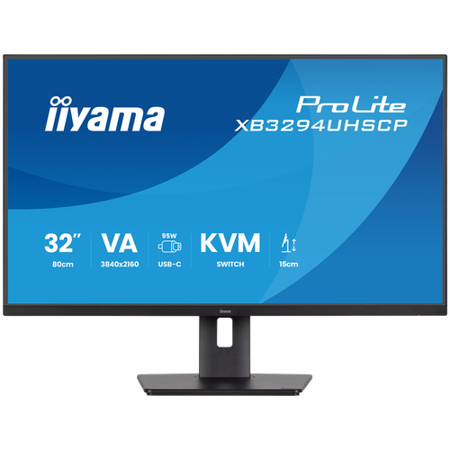 iiyama ProLite XB3294UHSCP-B1 monitor 31,5", 4K UHD, VA, USB-C sa 95 W i KVM