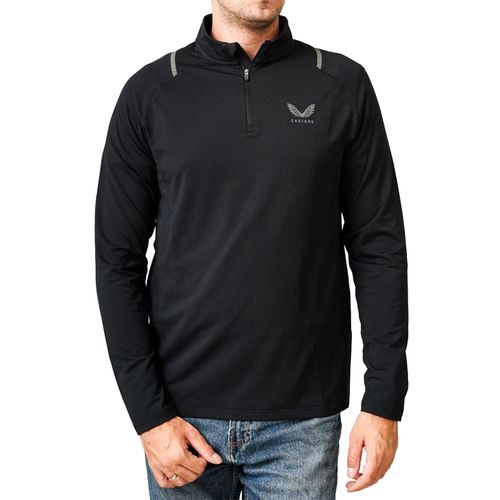 Castore majica 1/4 zip sa kontrastnim panelima za muškarce, crna
