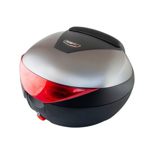 Moto kofer zadnji MVX 38 l, crno-sivi, sa reflektorom i naslonom