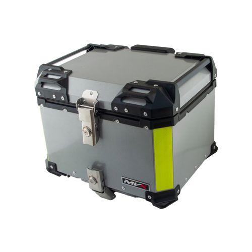 Moto kofer zadnji MVX alu 36 l, srebrni, sa naslonom