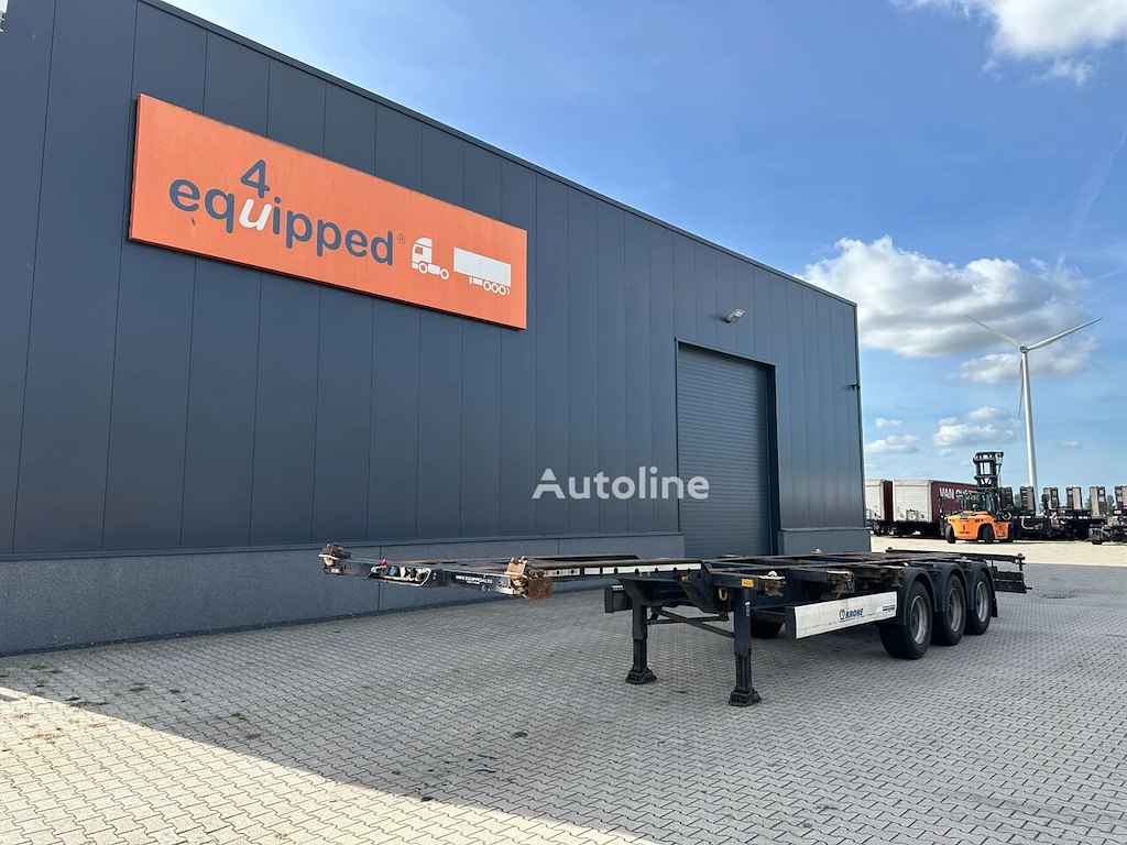 Krone 40FT HIGH CUBE/ BPW +trommelremmen / 75% banden / NL chassis poluprikolica za prevoz kontejnera