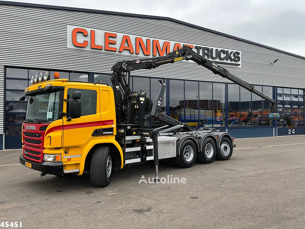Scania P 410 8x4 Euro 6 Palfinger 14 Tonmeter Z-kraan kamion rol kiper