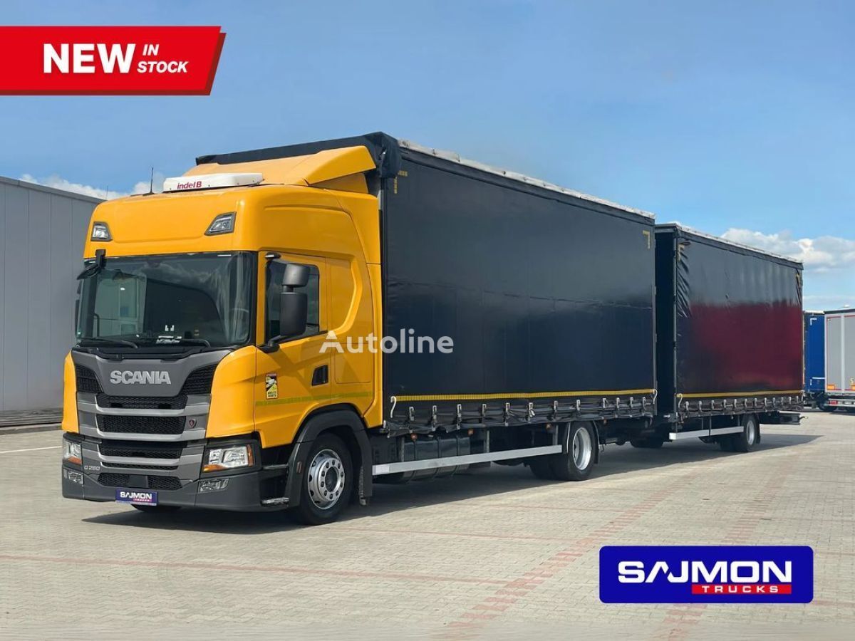 Scania G280 / ZESTAW TANDEM 120 M3 / PRZEJAZDOWY / 7,75 M + 7,75 M / SA kamion sa klizna zavesa cerada + prikolica sa kliznom ceradom