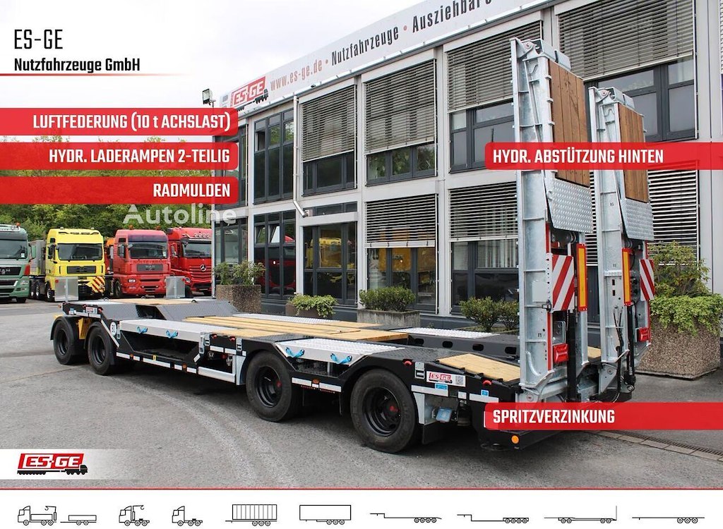 Nova Schwarzmüller mit 2tlg. Stahl-Rampen prikolica sa niskom platformom
