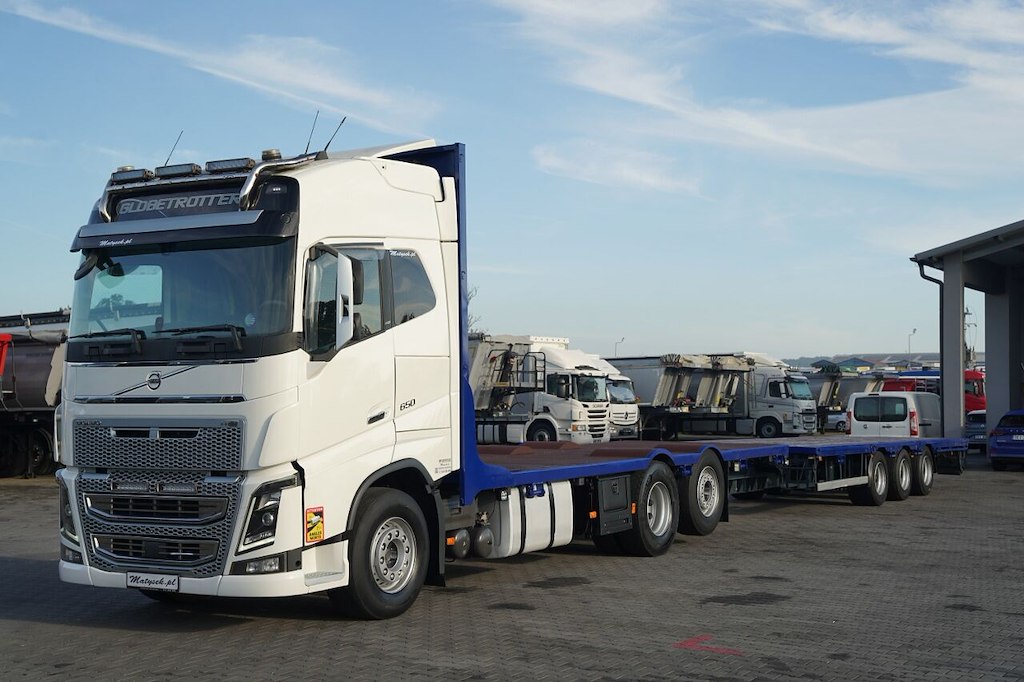 Volvo FH 650 kamion platforma + prikolica platforma