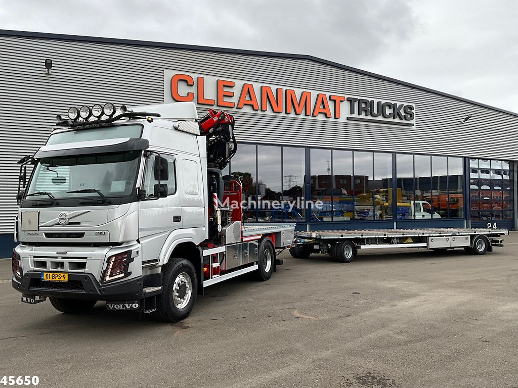 Volvo FMX 500 4x4 Fassi 31 Tonmeter laadkraan + Fly-Jib + Jumbo 2-assi kamion platforma + prikolica platforma
