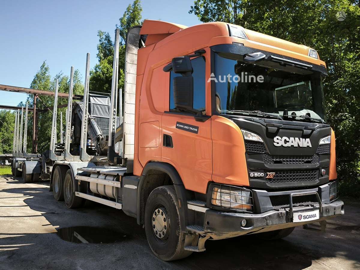 Scania G500 kamion za prevoz drva + šumarska prikolica