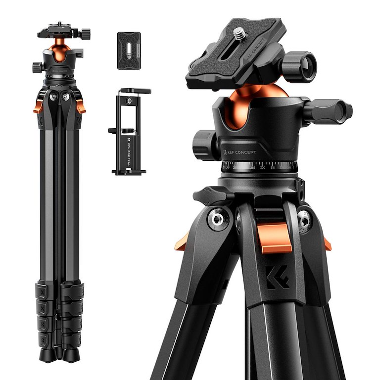 K&F Concept Aluminum Travel Camera Tripod with Arca Ball Head KF09.171