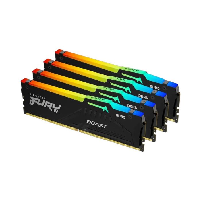 RAM memorija Kingston DDR5 64GB 4x16GB kit 6000MHz Fury Beast (KF560C40BBAK4-64) RGB