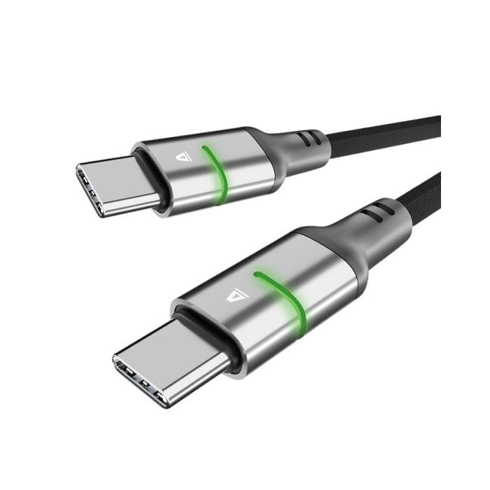 Kabl AVAX CB633 Steely Led / USB-C to USB-C / 60W / 2 m braided / Black