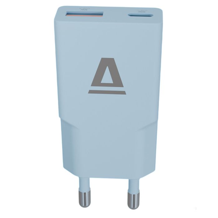 Punjač AVAX CH641LB Nano Slim / USB-C + USB-A / 30W / Light Blue