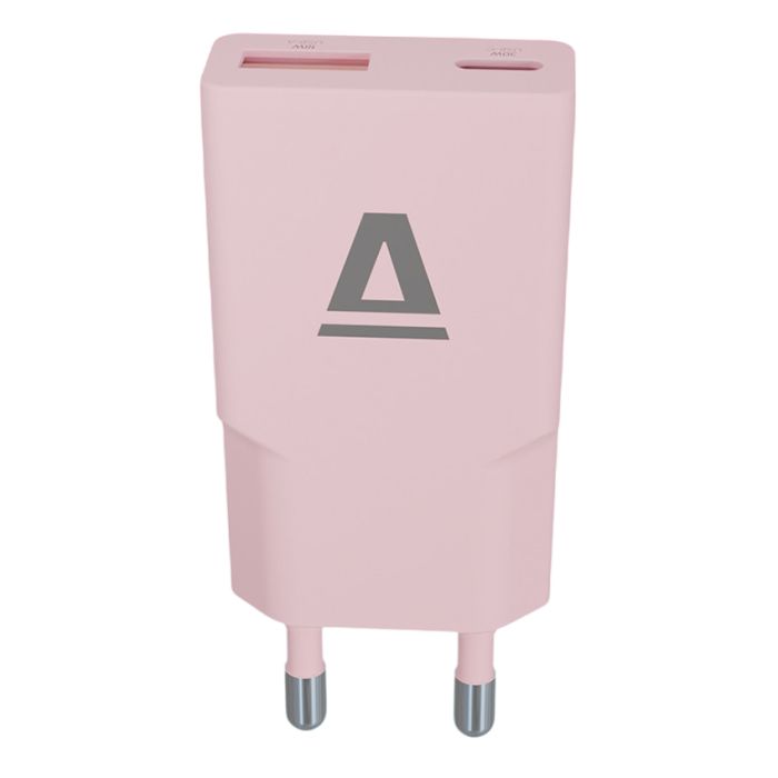 Punjač AVAX CH641P Nano Slim / USB-C + USB-A / 30W / Pink