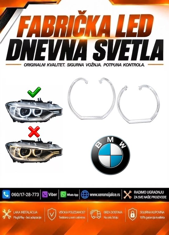 LED DNEVNO SVETLO FABRICKI MODEL U FARU LED PRSTENOVI BMW 4 13-17 LED
