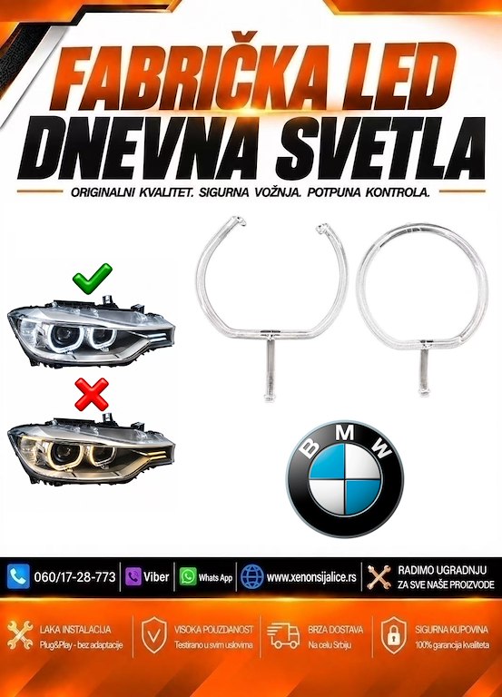 LED DNEVNO SVETLO FABRICKI MODEL U FARU LED PRSTENOVI BMW 4 13-17 XENON