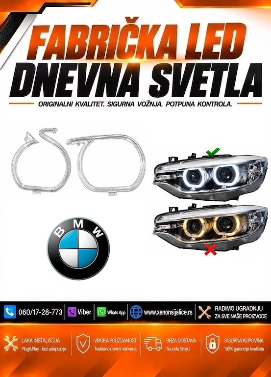 LED DNEVNO SVETLO FABRICKI MODEL U FARU LED PRSTENOVI BMW 4 17-20 LED