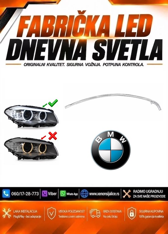 LED DNEVNO SVETLO FABRICKI MODEL U FARU LED OBRVA BMW 5 F10 13-17 XENON