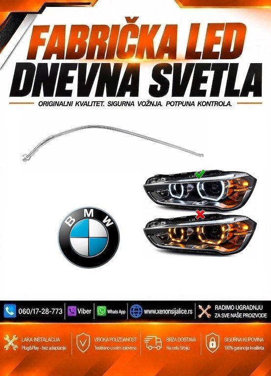 LED DNEVNO SVETLO FABRICKI MODEL U FARU LED OBRVA BMW X1 F48 15-19 LED