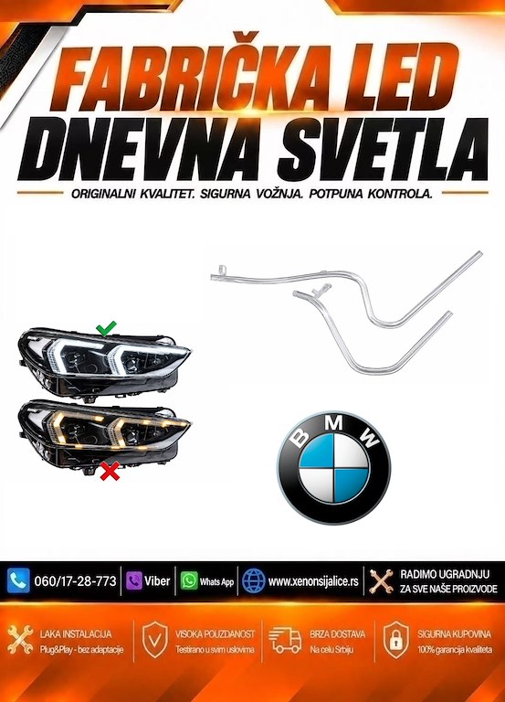 LED DNEVNO SVETLO FABRICKI MODEL U FARU LED PRSTENOVI BMW X1 U11 22-26 LED
