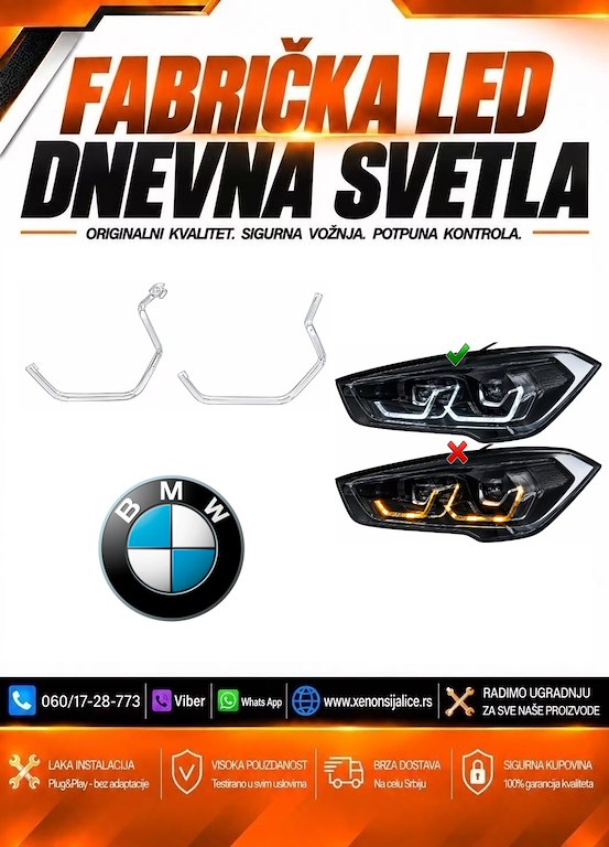 LED DNEVNO SVETLO FABRICKI MODEL U FARU LED PRSTENOVI BMW X2 18-23 LED