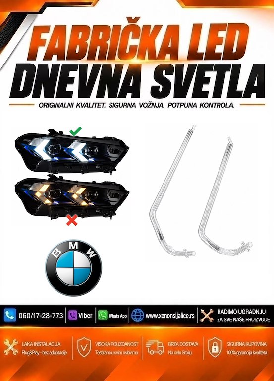 LED DNEVNO SVETLO FABRICKI MODEL U FARU LED PRSTENOVI BMW X5 G05 23-26 LED