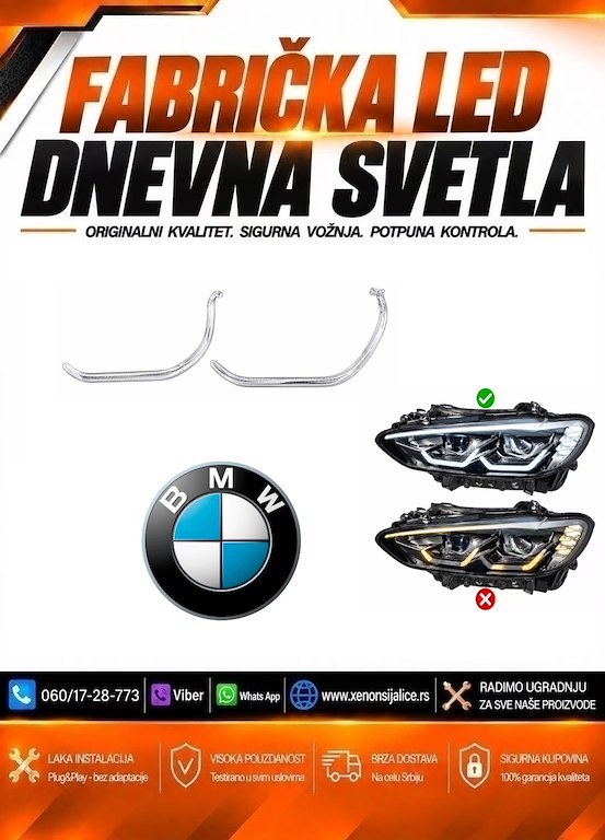 LED DNEVNO SVETLO FABRICKI MODEL U FARU LED PRSTENOVI BMW M3 20-24 LED