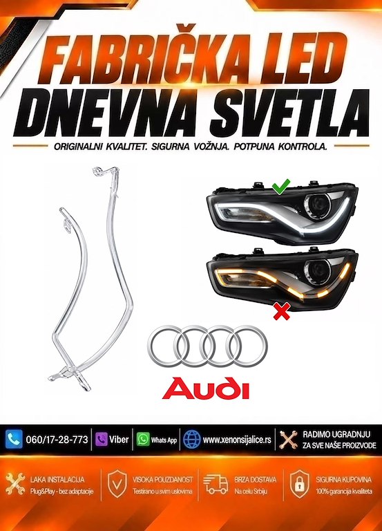 LED DNEVNO SVETLO FABRICKI MODEL U FARU AUDI A1 11-15 XENON
