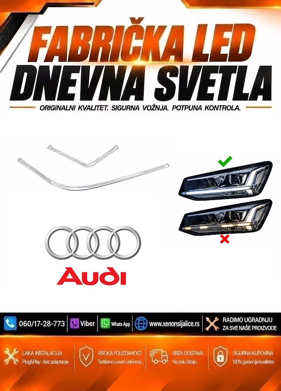 LED DNEVNO SVETLO FABRICKI MODEL U FARU AUDI Q2 18-21 LED
