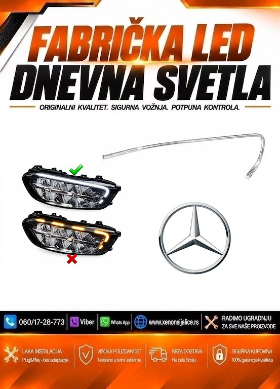 LED DNEVNO SVETLO FABRICKI MODEL U FARU MERCEDES E KLASA 20-23 LED