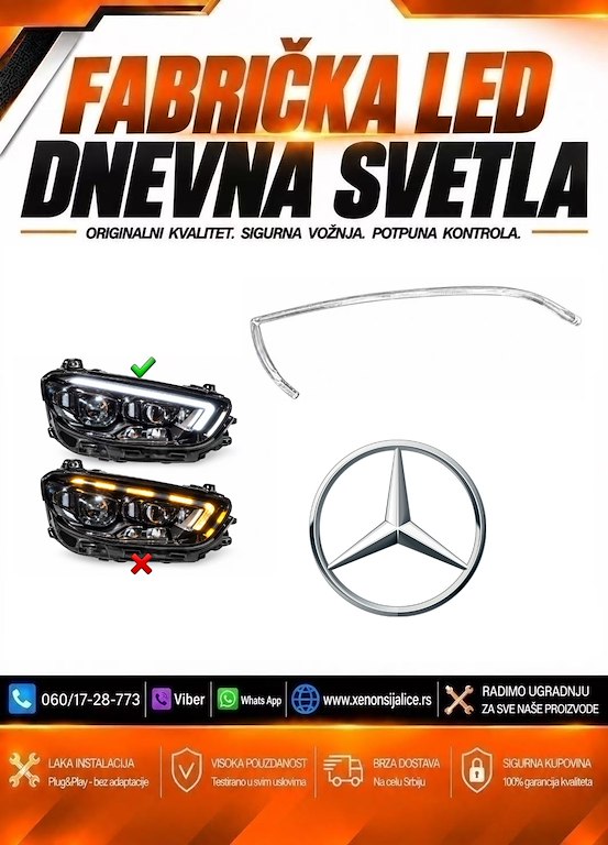 LED DNEVNO SVETLO FABRICKI MODEL U FARU MERCEDES E KLASA 20-23 LED